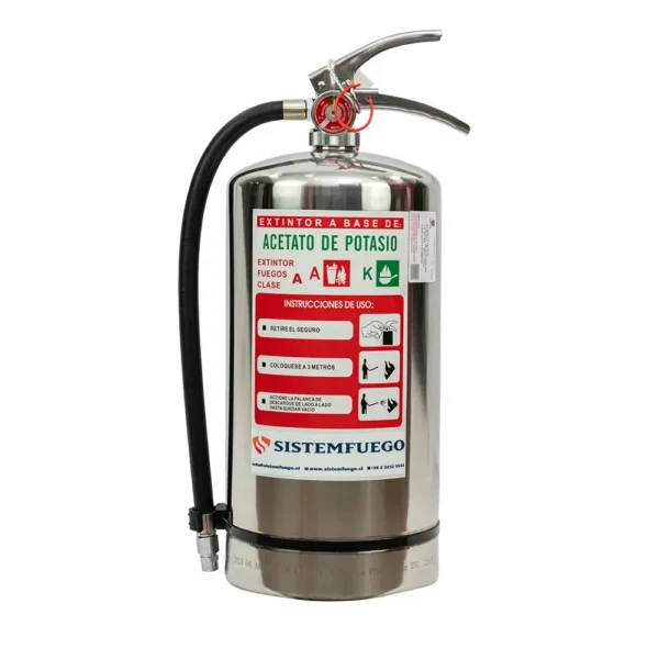 Extintor Acetato de Potasio 6 Lts (k) Plateado - Sistemfuego